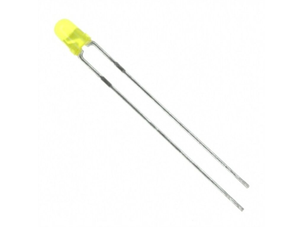 3mm Yellow Diffused Round LED - DC Electronics